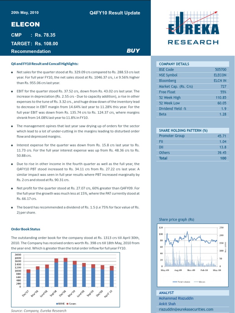 Elecon Engineering | PDF | Wind Power | Gear