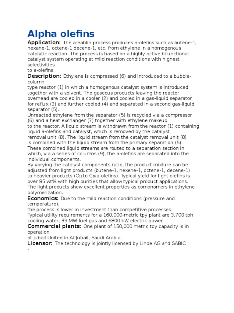 Alpha Olefins | PDF | Catalysis | Chemical Reactor