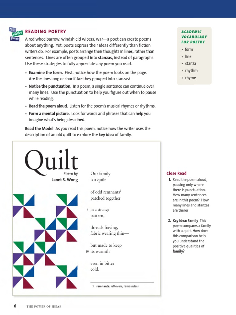Quilt: Reading Poetry | PDF | Poetry | Linguistics
