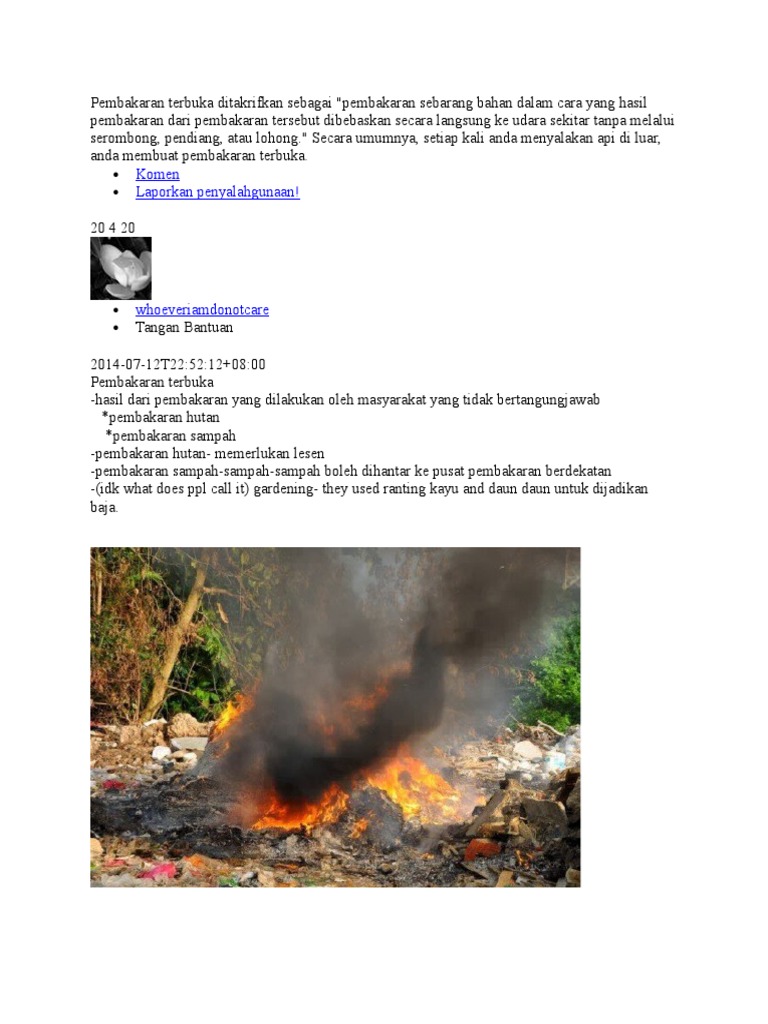Pembakaran Terbuka | PDF
