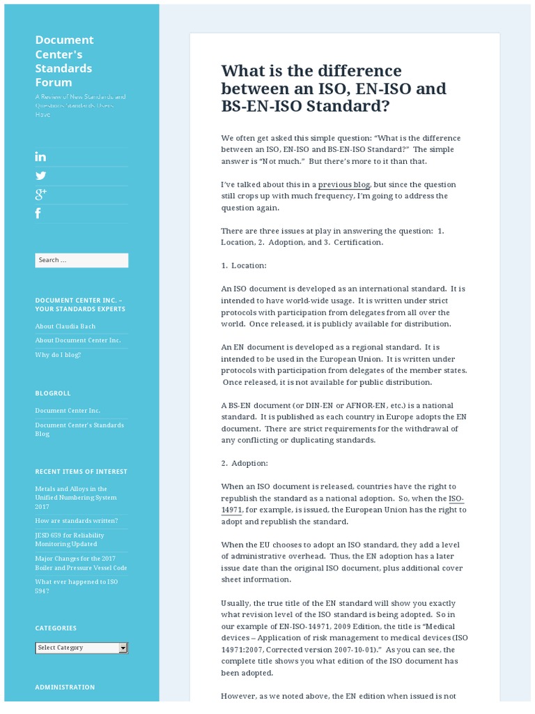 Understanding ISO, EN, and BS Standards | PDF | Standardization ...