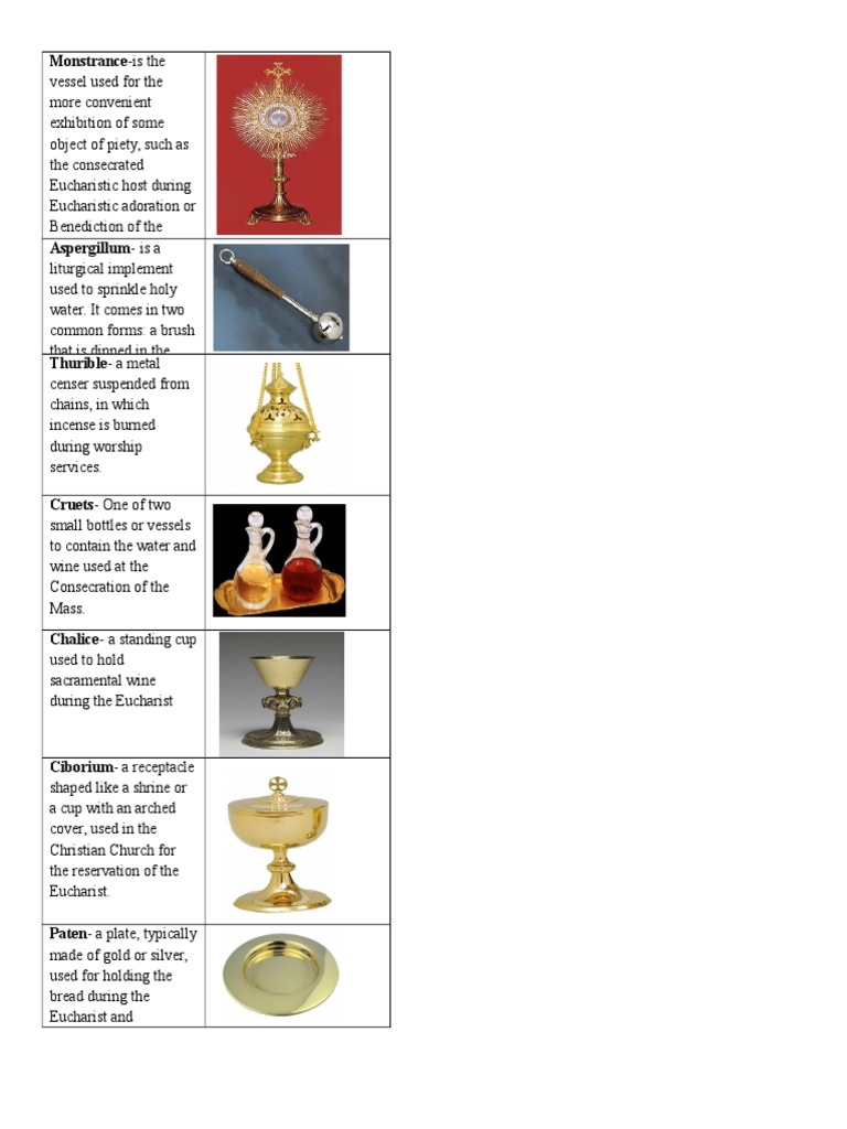 Essential Liturgical Vessels Explained | PDF