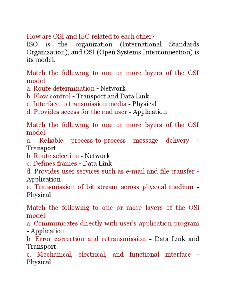How Are OSI and ISO Related To Each Other | PDF | Osi Model | Network ...
