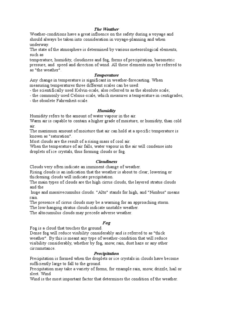 Marine Meteorology | PDF | Cloud | Tide