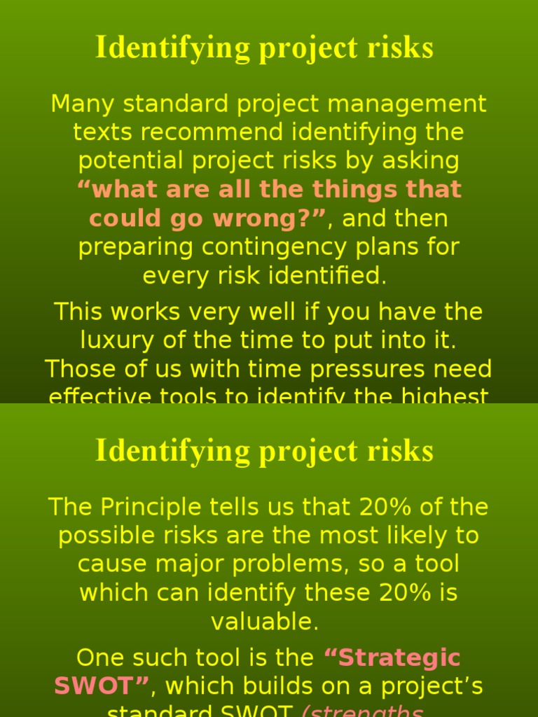 Identifying Project Risks: "What Are All The Things That Could Go Wrong ...