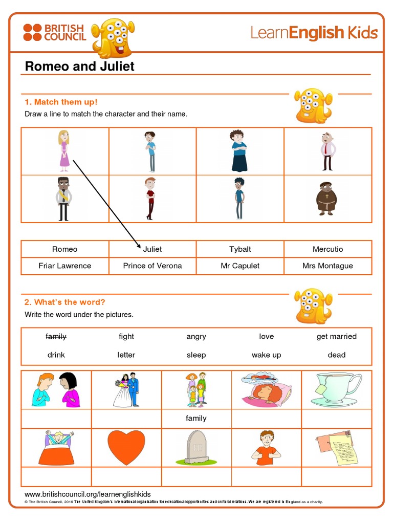 Shakespeare Romeo and Juliet Worksheet | PDF | Characters In Romeo And ...