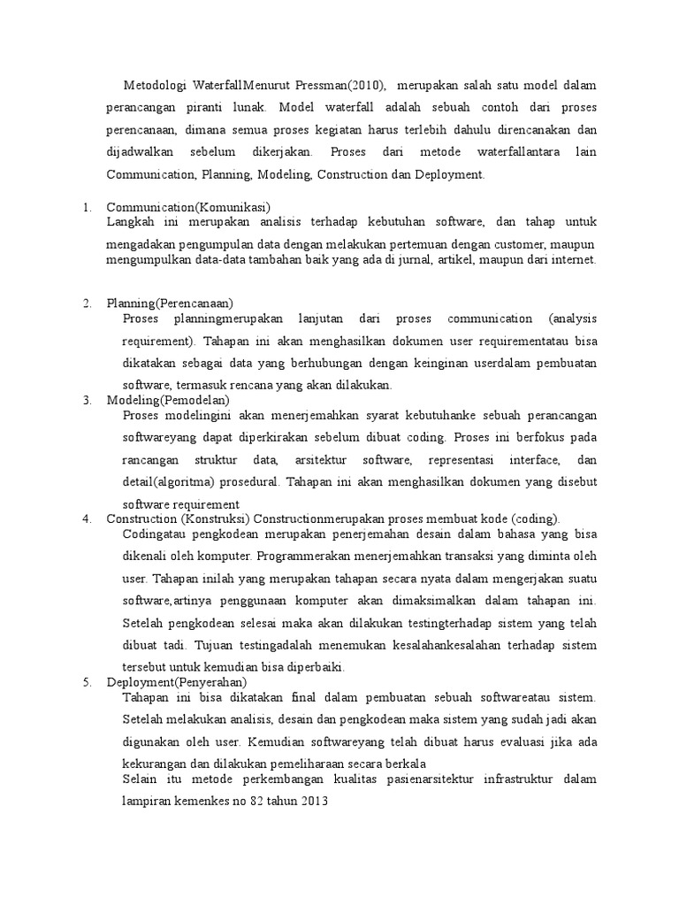 Metodologi Waterfall Menurut Pressman | PDF | Komputer