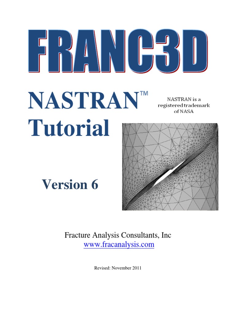 Franc3D V6 Nastran Tutorial | PDF | Fracture | Ellipse