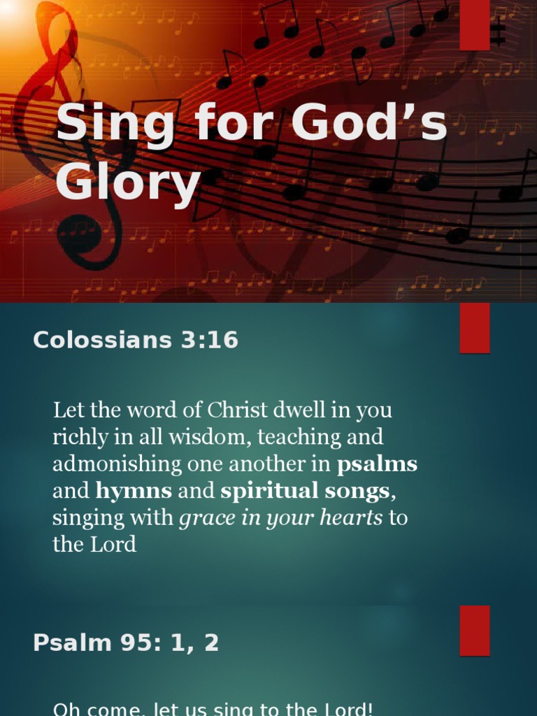 Sing for God’s Glory | Singing | Epistle To The Colossians