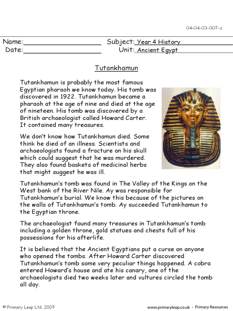 Tutankhamun | PDF | Tutankhamun | Ancient Egypt
