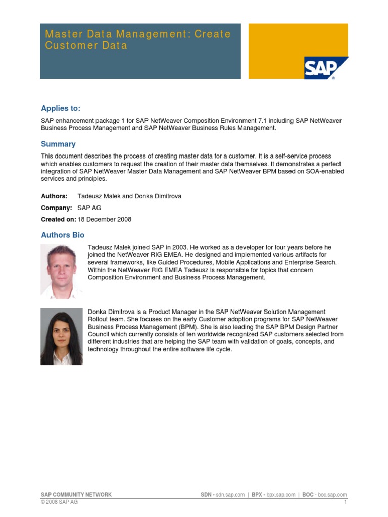 Master Data Management PDF | PDF | Business Process | Business Process ...