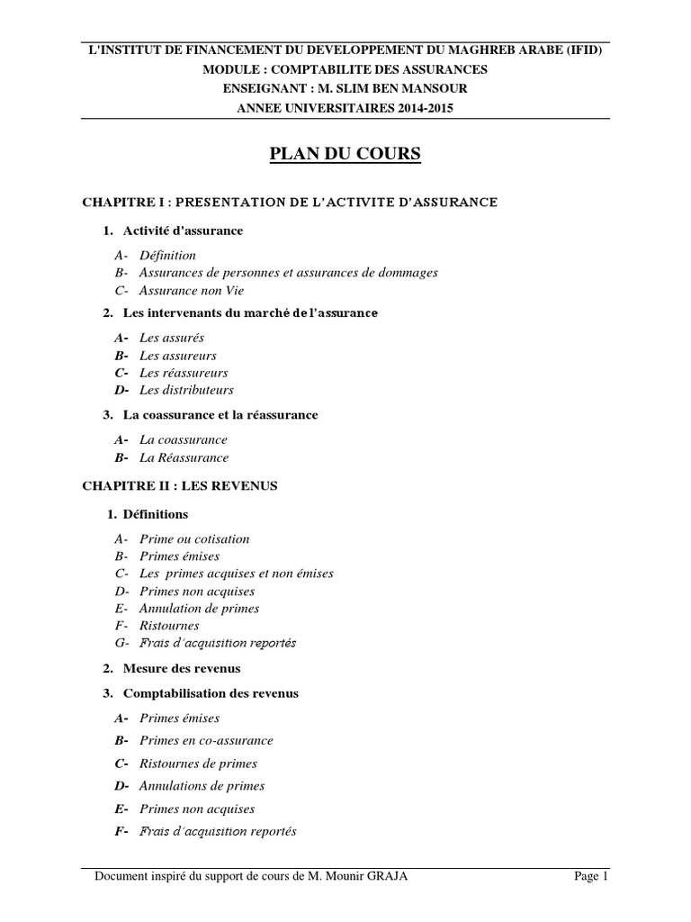 Comptabilite Des Assurances | PDF | Réassurance | Assurance