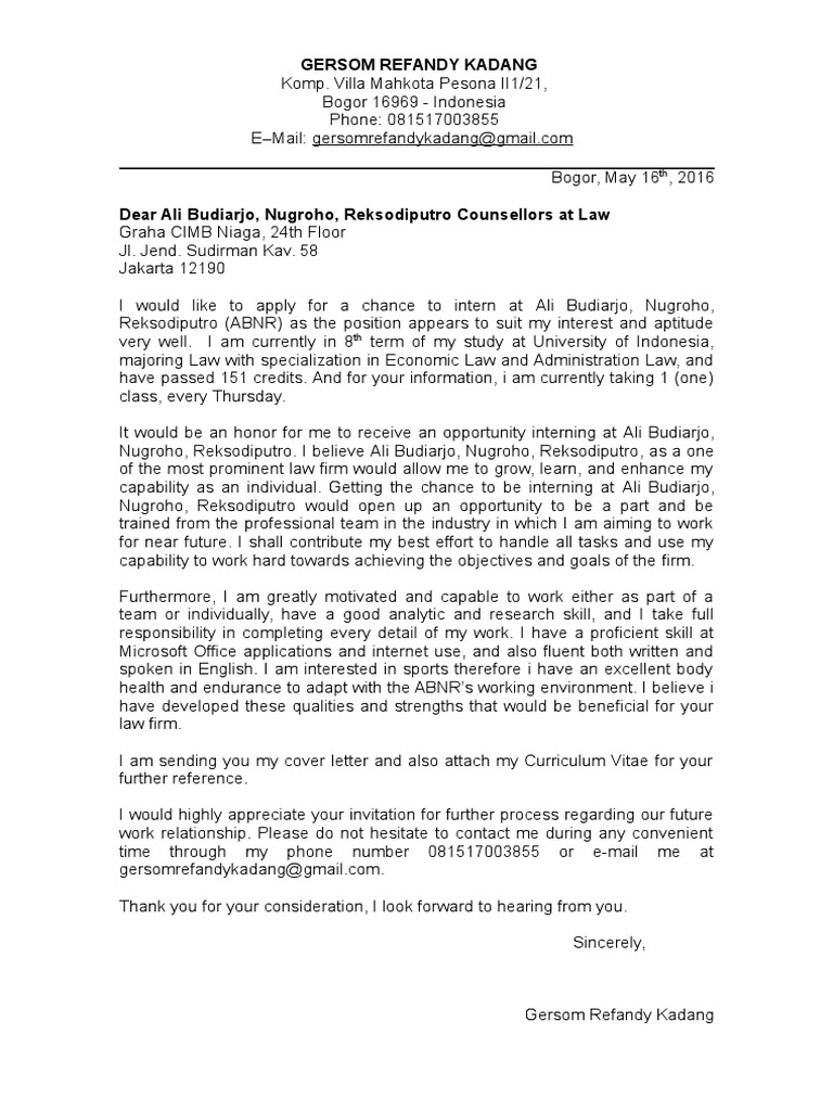 Application Letter | PDF | Cognition | Psychology