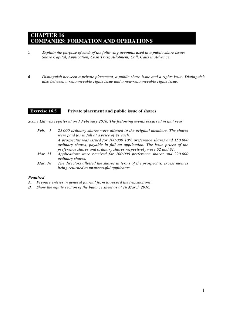 Chapter 16 Tutorial Questions | PDF | Dividend | Preferred Stock