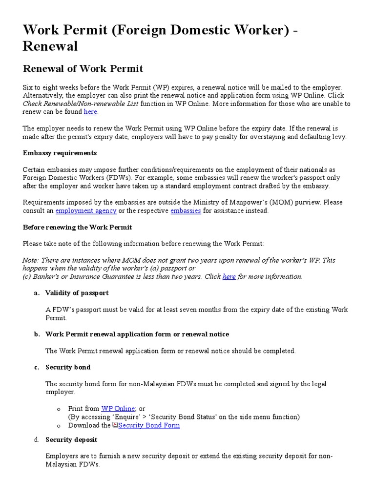 Work Permit Renewal Steps | Insurance | Passport