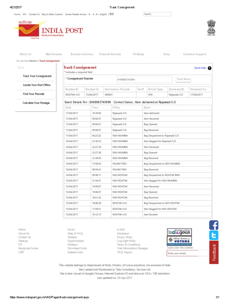 Track Consignment | Descargar gratis PDF | Internet Privacy | Mail