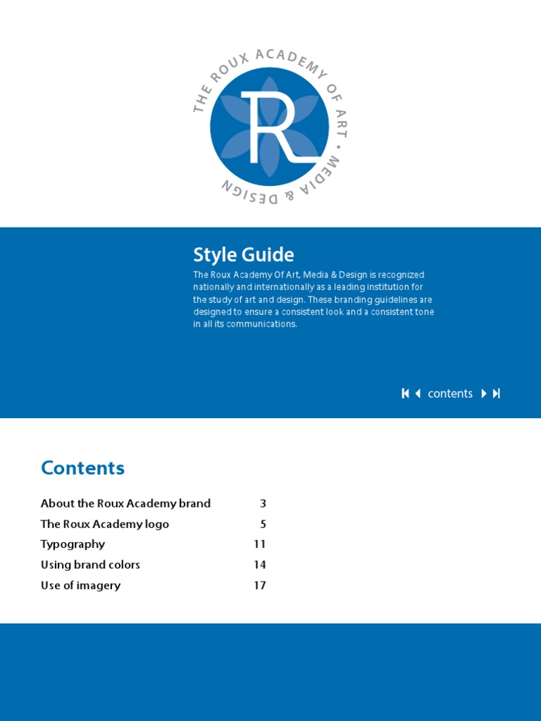 Roux Academy Style Guide | PDF | Arial | Typefaces