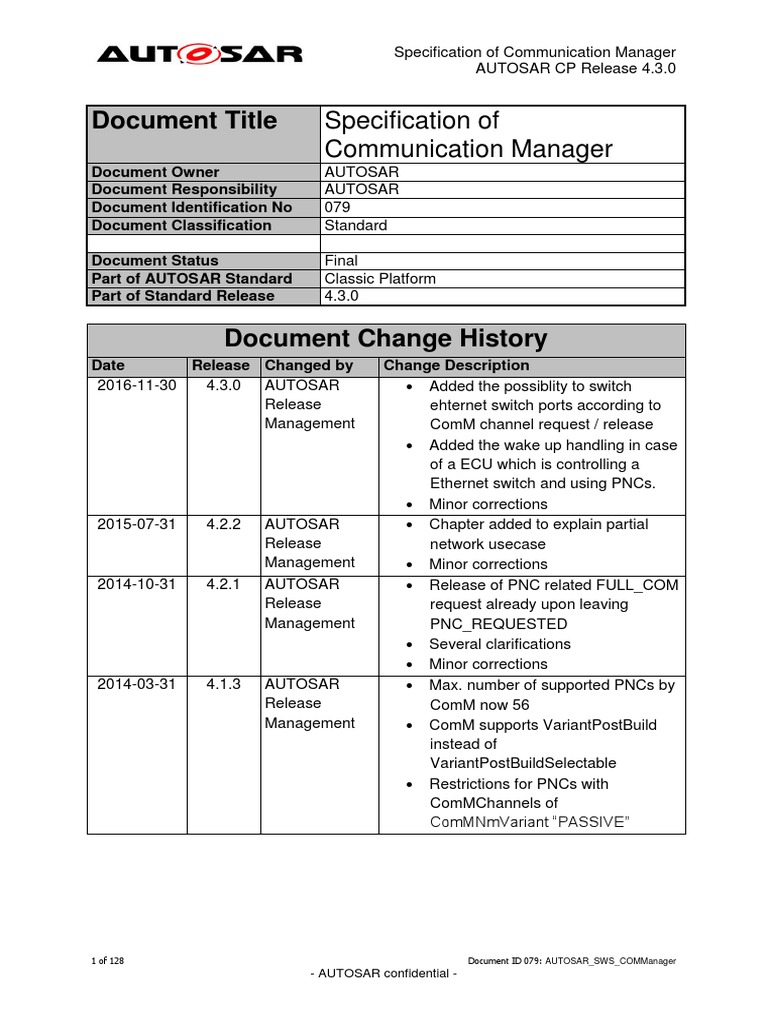 Autosar Sws Commanager | PDF | Application Programming Interface | Component Object Model