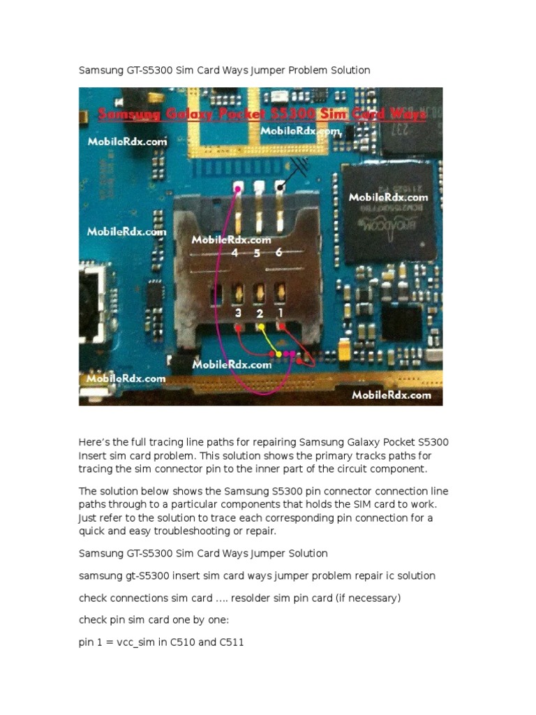 Samsung GT-S5300 Sim Card Ways Jumper Problem Solution | PDF | Electrical Components ...