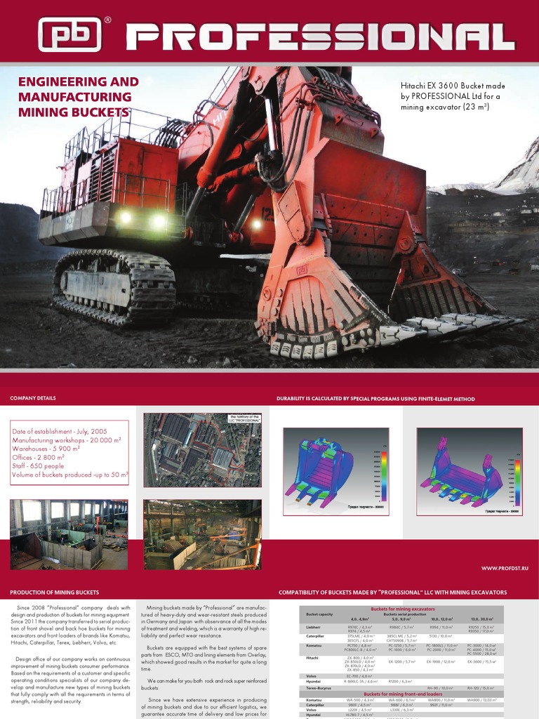 Mining Buckets Catalog Professional | PDF | Loader (Equipment ...