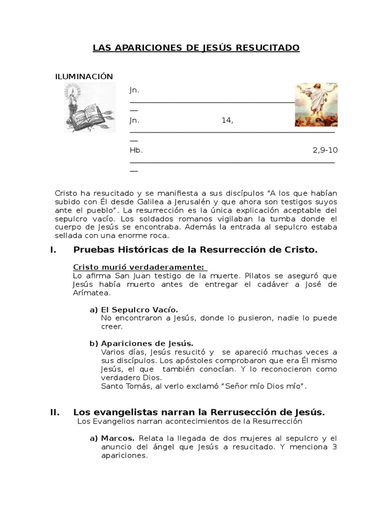 Las Apariciones de Jesús Resucitado | PDF | La resurrección de Jesús ...