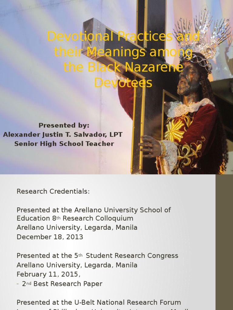 Devotional Practices and Their Meanings Among Black Nazarene Devotees ...