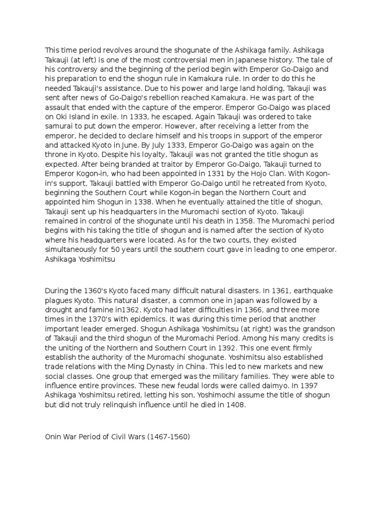 The Rise and Fall of the Ashikaga Shogunate: An Overview of the ...