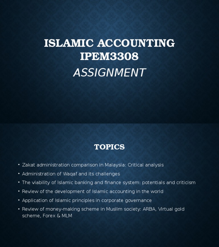 Islamic Accounting Assignment | PDF