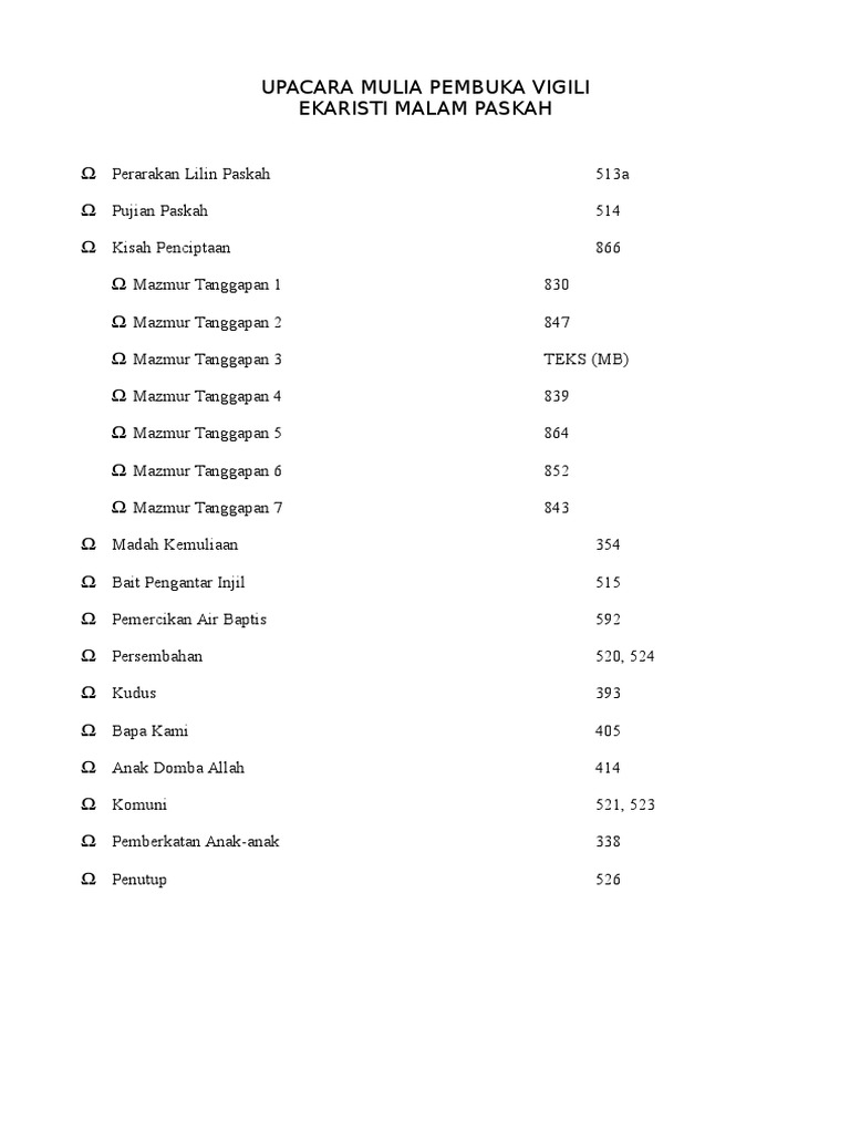Lagu-Lagu Malam Paskah | PDF