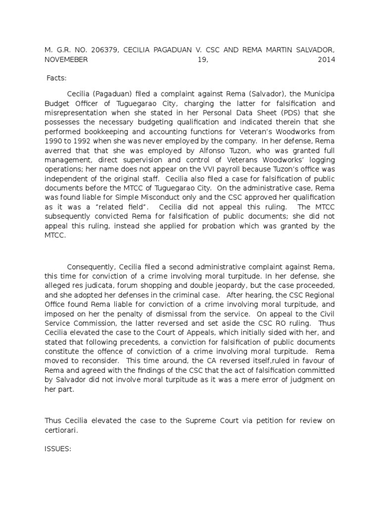 Pagaduan Vs CSC | PDF | Moral Turpitude | Probation