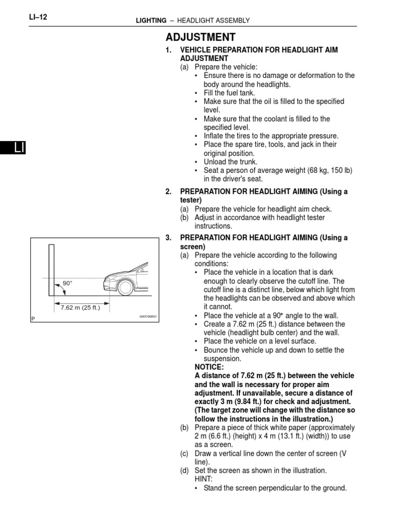 Head Light and Fog Adjustment | PDF | Headlamp | Screw