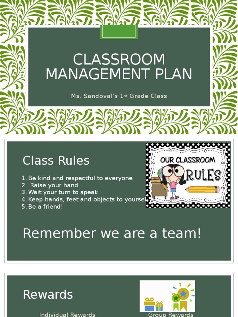1st Grade Classroom Management Plan | PDF