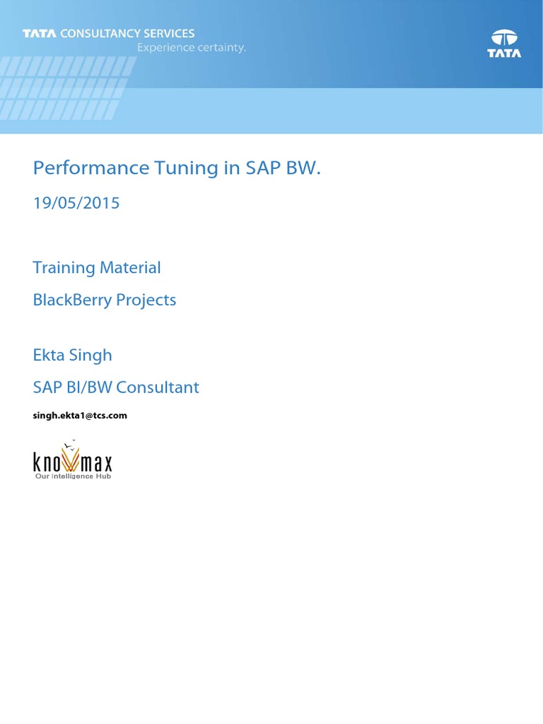 Performance Tuning in SAP BW and BI | PDF | Sap Se | Data Warehouse