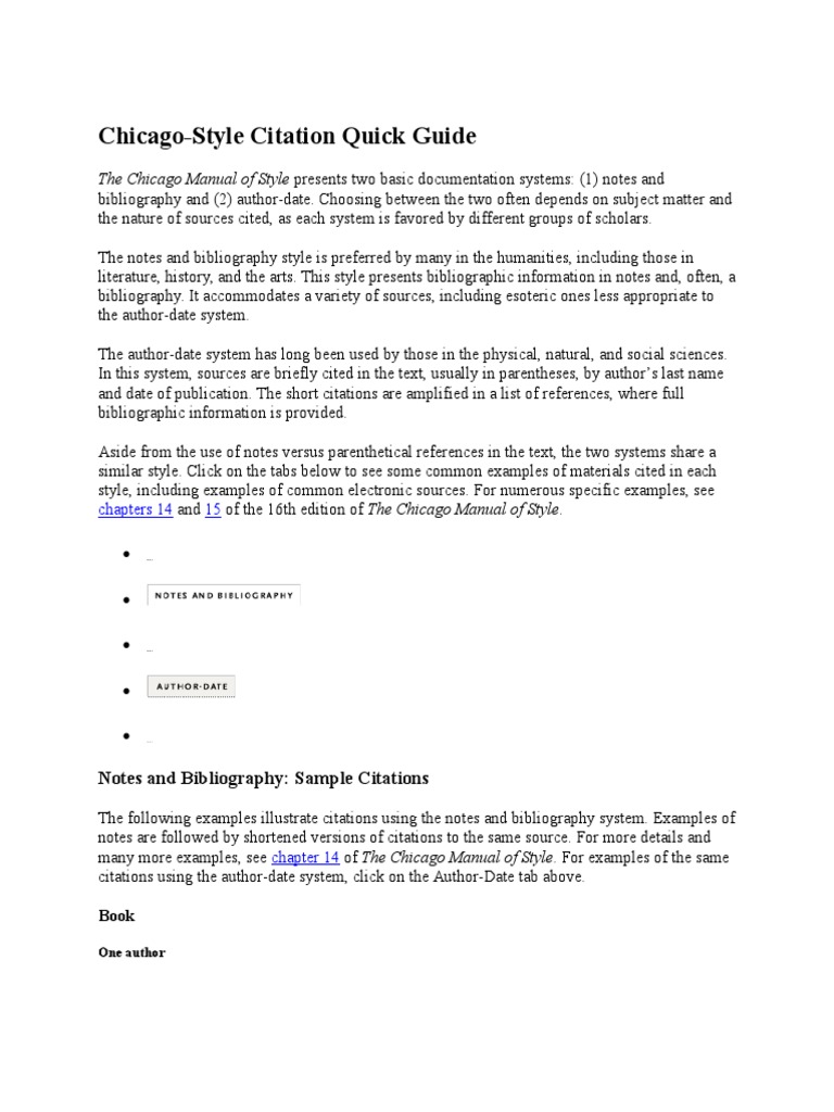 Chicago-Style Citation Quick Guide: The Chicago Manual of Style ...