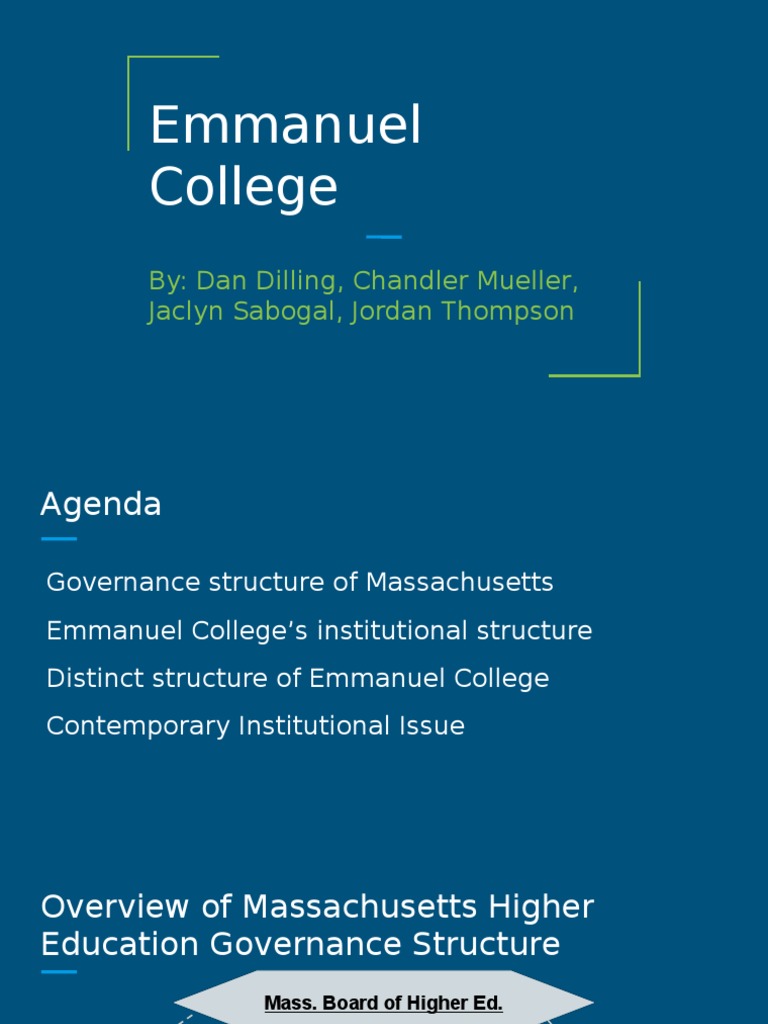 Emmanuel College: By: Dan Dilling, Chandler Mueller, Jaclyn Sabogal ...