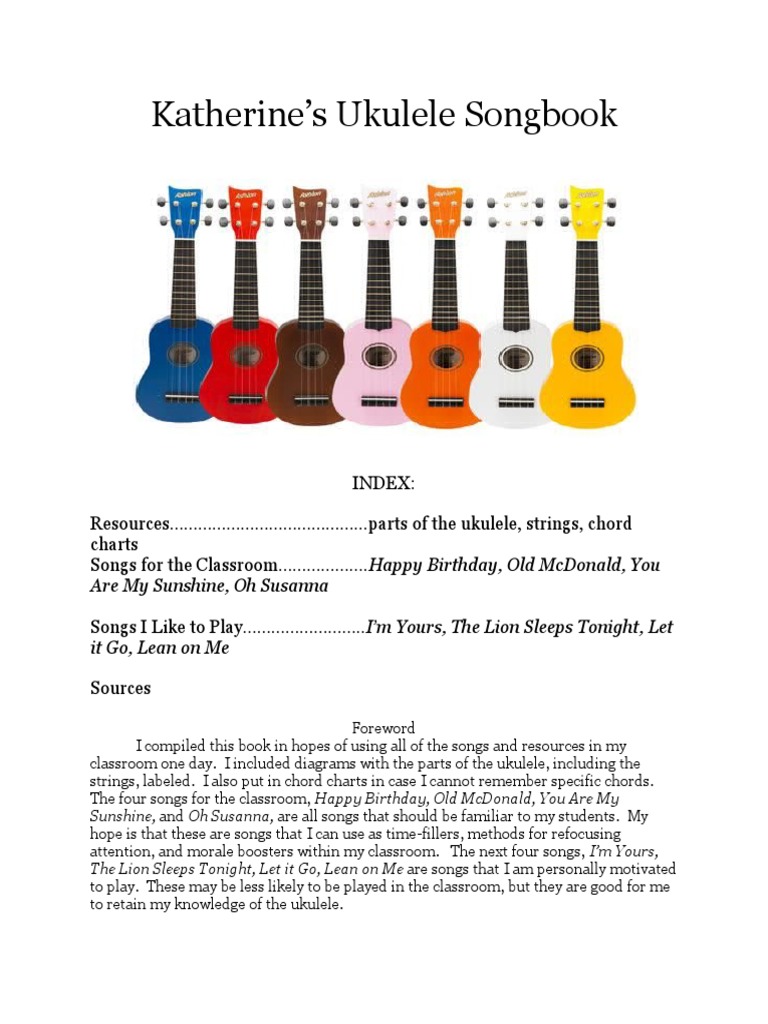 Uke Songbook | Download Free PDF | Song Structure | Entertainment (General)
