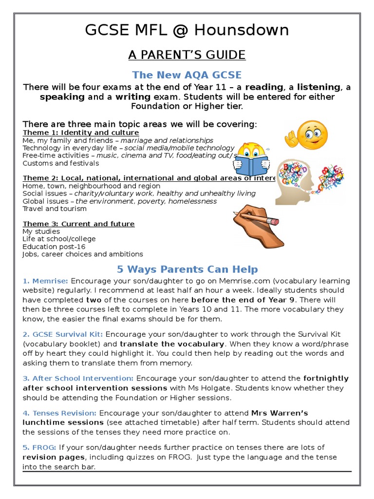 Gcse Languages - A Parents Guide | PDF
