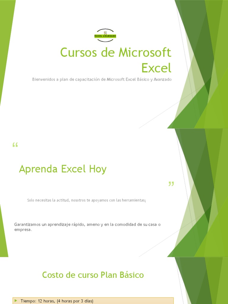 Presentacion de Curso de Microsoft Excel | PDF | Microsoft Excel | Hoja ...