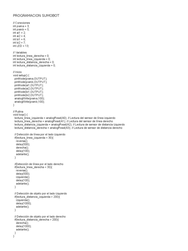 Programacion Sumobot | PDF | Science | Ciencia y Tecnología