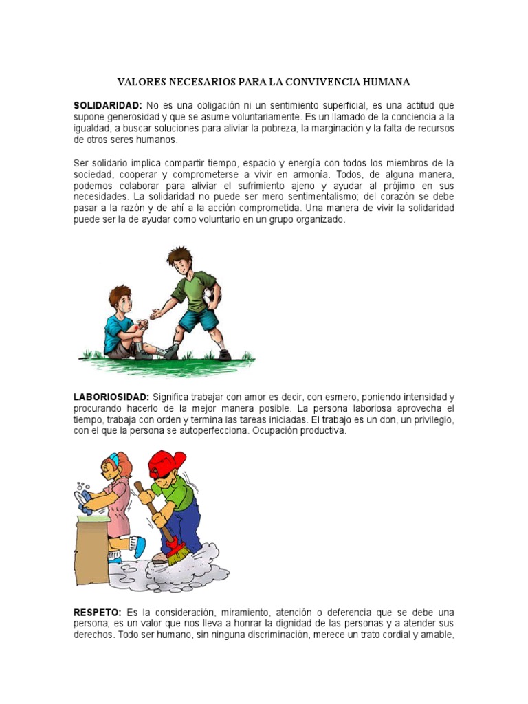 Valores Necesarios Para La Convivencia Humana | Tolerancia | Verdad ...