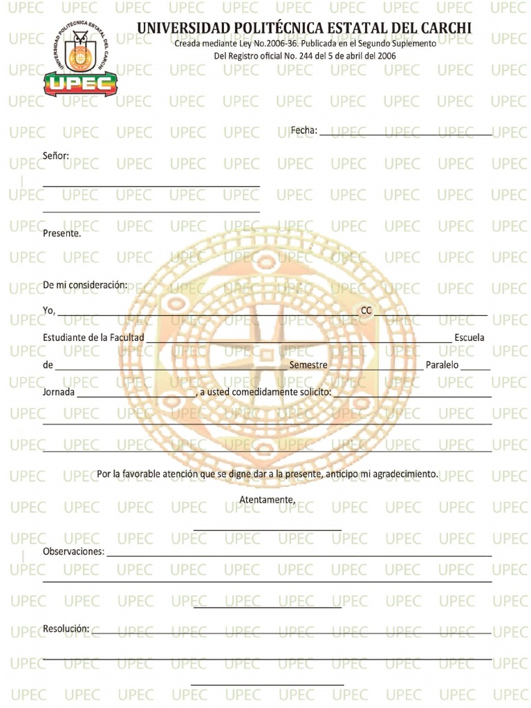 Solicitud UPEC | PDF