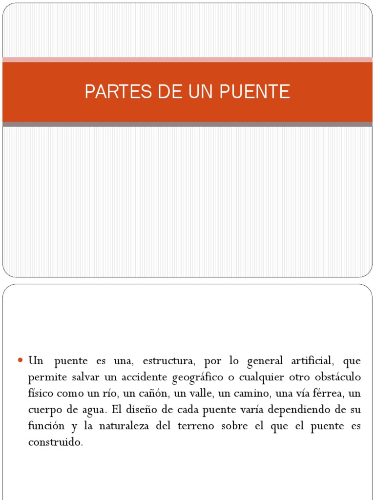 Partes de Un Puente | PDF | Puente | Diseño arquitectonico