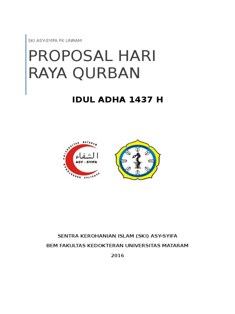 Proposal Hari Raya Qurban: Idul Adha 1437 H | PDF
