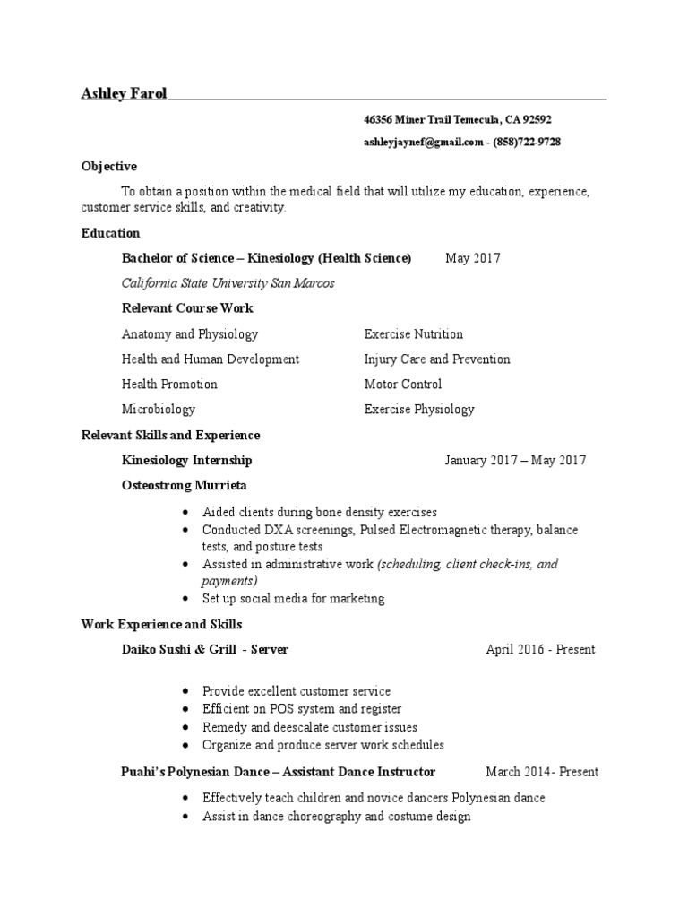 Ashley Farols Resume | PDF | Career & Growth