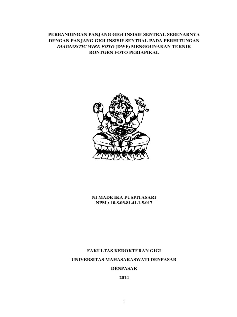 Panjang Gigi Insisif Sentral dan DWF | PDF