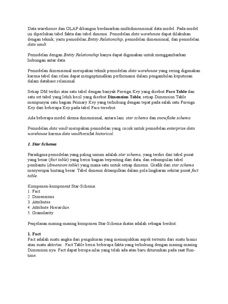 Schema in Data Warehouse | PDF