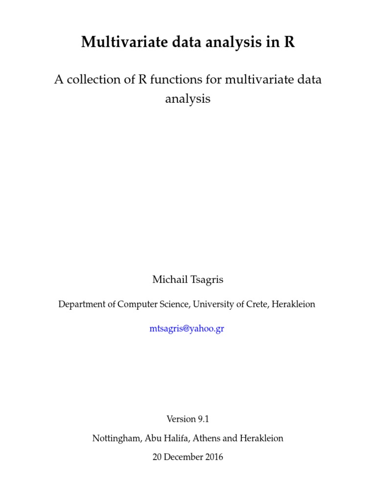 Multivariate Data Analysis in R | PDF | Principal Component Analysis ...