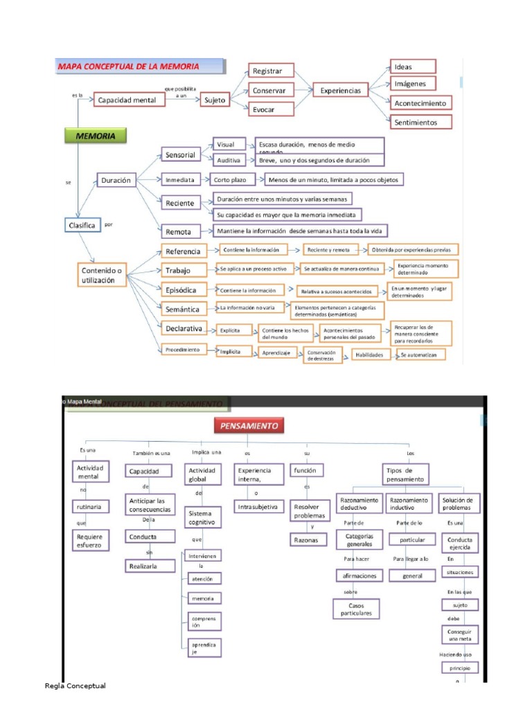 Mapa Conceptual Memoria y Pensamiento | PDF | Procesos mentales ...