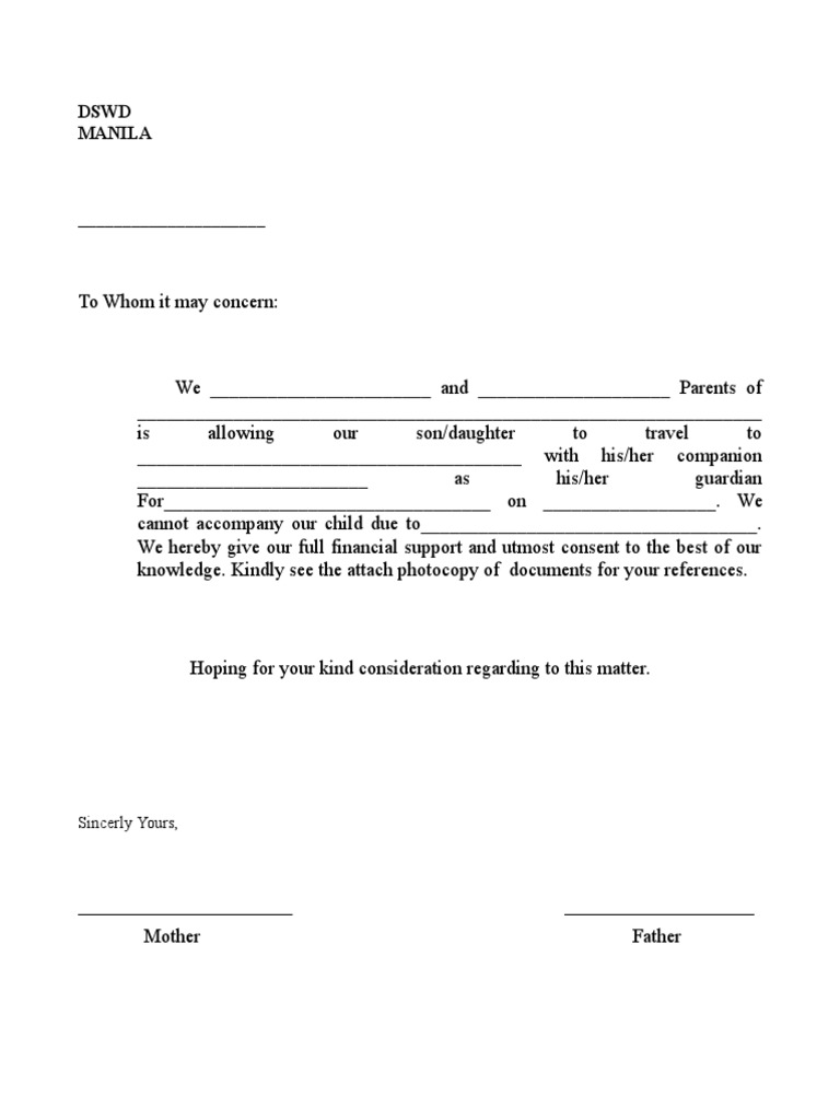 DSWD Letter Format | PDF
