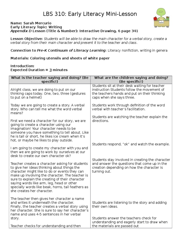 Mini Lesson Template-2 | Download Free PDF | Literacy | Educational ...